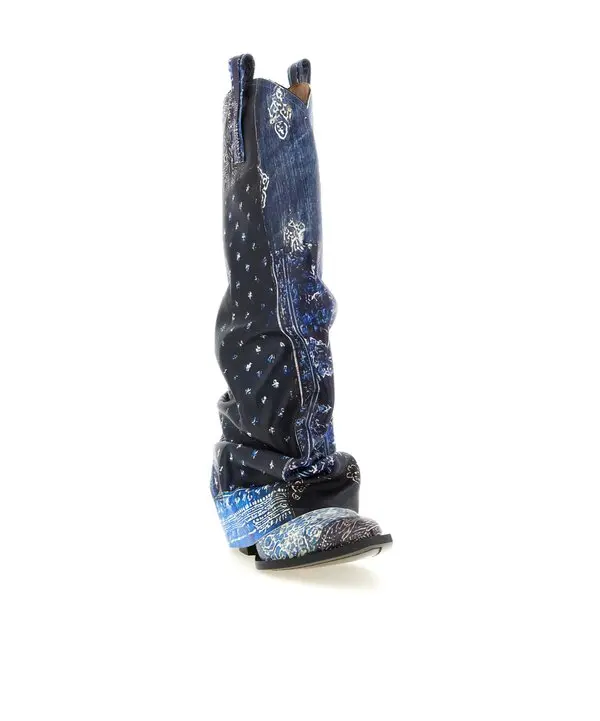 R13 Mid Cowboy Bandana Boots
