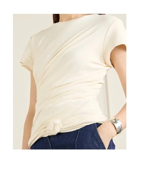 Magda Butrym Side Knot Draped T-shirt