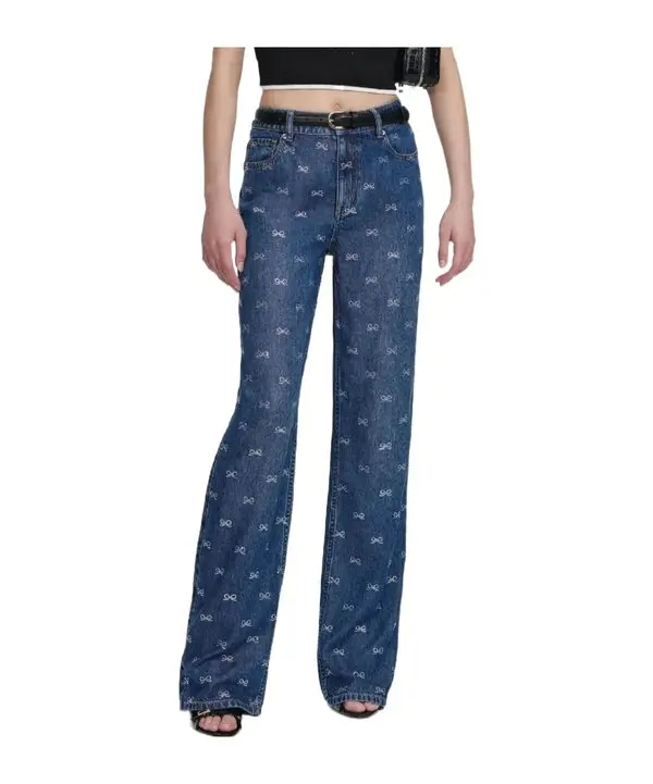 SELF-PORTRAIT Embellished Bow Jeans