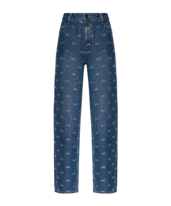 SELF-PORTRAIT Bow Embellished Jeans