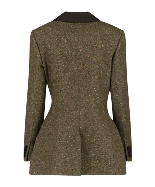 Dior Fitted Embellished Double-breasted Jacket - Khaki