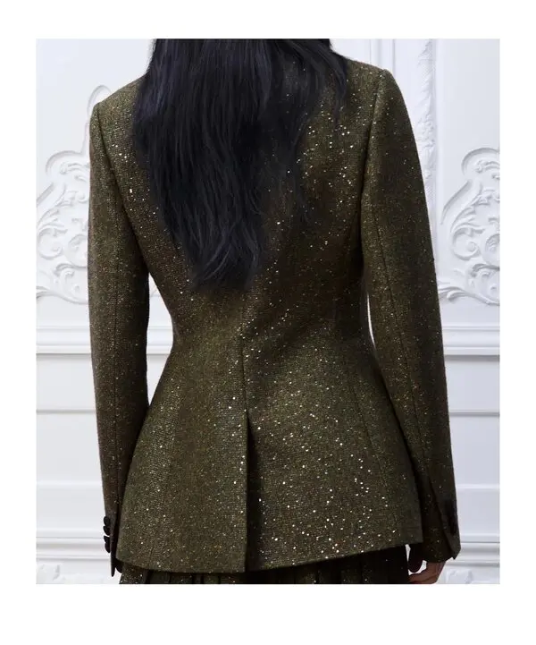 Dior Fitted Embellished Double-breasted Jacket - Khaki