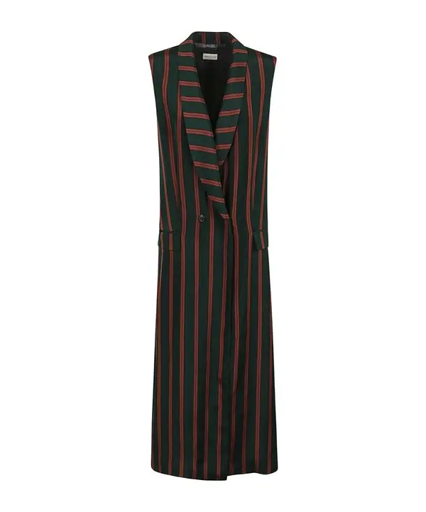 Dries Van Noten Covy Striped Sleeveless Dress