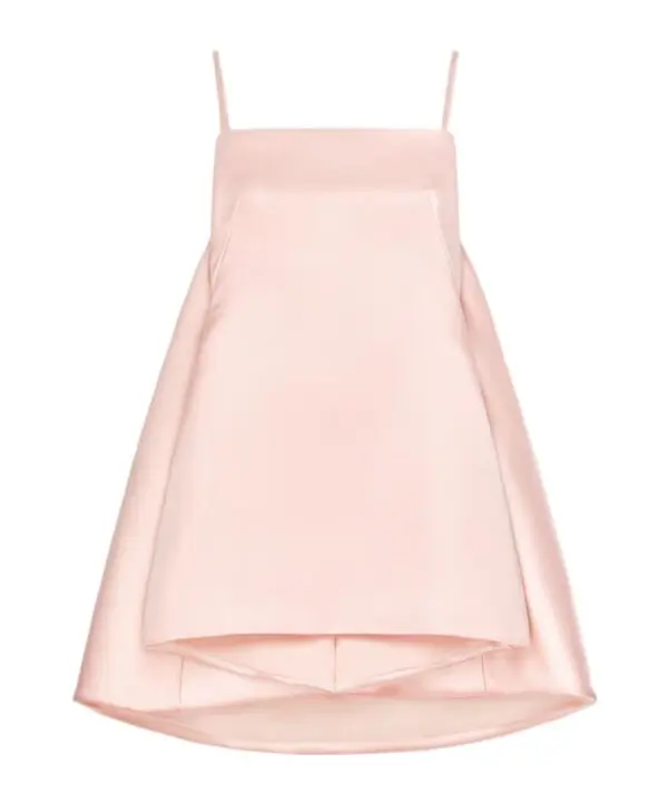 Givenchy Sliced Mini Dress In Satin With Cape Effect - No