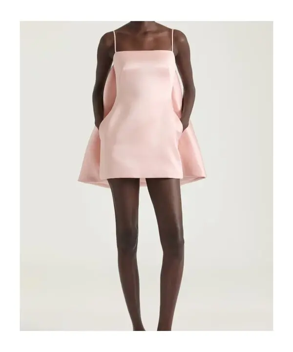 Givenchy Sliced Mini Dress In Satin With Cape Effect