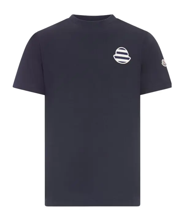 Moncler Striped Logo Patch T-shirt