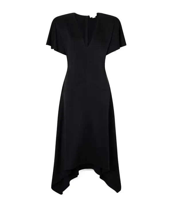 Stella McCartney V-neck Short-sleeve Satin Midi Dress