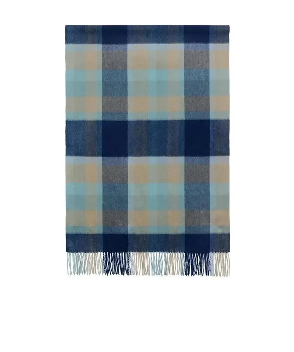 Max Mara Checkered Fringed Scarf - Blue