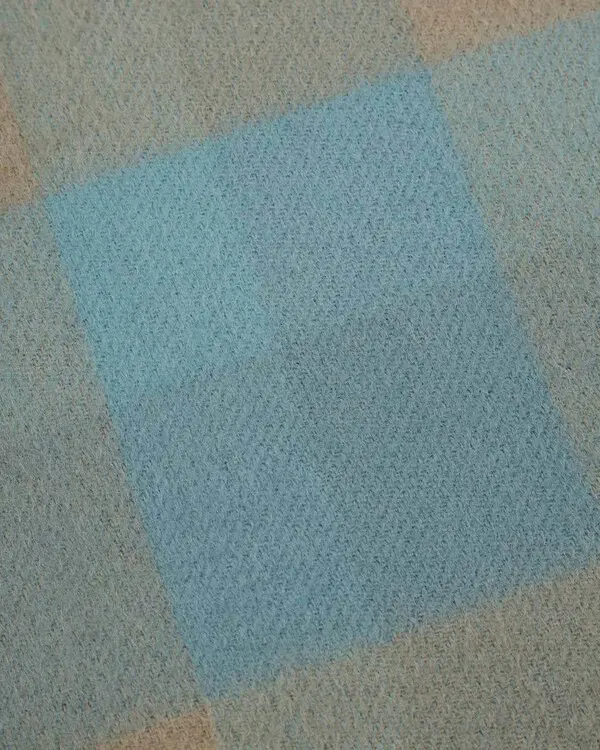 Max Mara Checkered Fringed Scarf - Blue