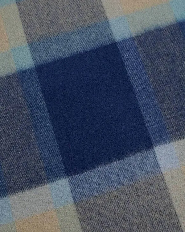 Max Mara Checkered Fringed Scarf - Blue