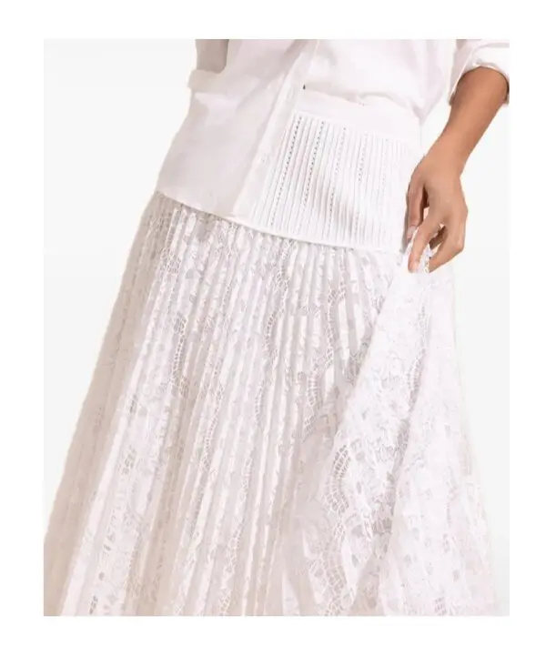 Simkhai Verona Pleated Midi Skirt - Nude