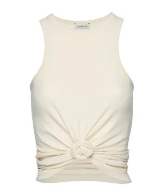 Magda Butrym Front-knot Tank Top - Cream