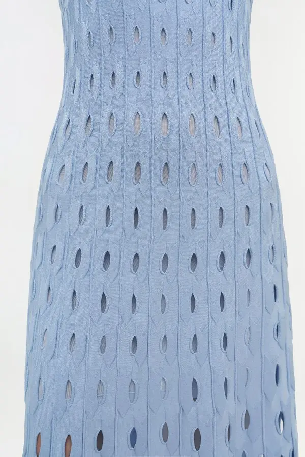 Simkhai Christina Cut-out Knit Midi Dress - Tidepool