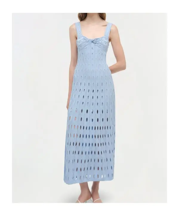 Simkhai Christina Cut-out Knit Midi Dress - Tidepool