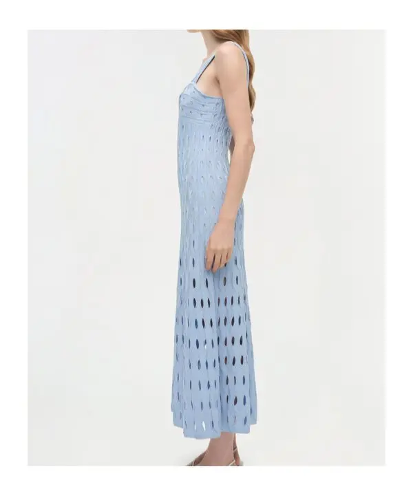 Simkhai Christina Cut-out Knit Midi Dress - Tidepool