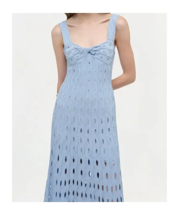 Simkhai Christina Cut-out Knit Midi Dress - Tidepool