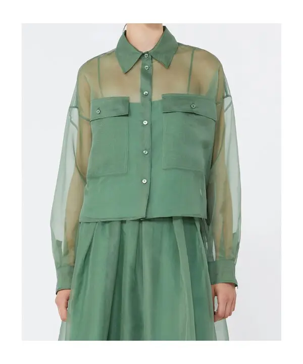 Max Mara Sheer Layered Shirt - Green