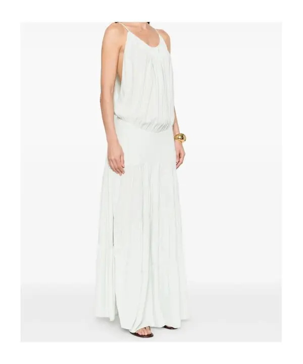 IRO PARIS Sleeveless Maxi Dress With Pleated Details - White