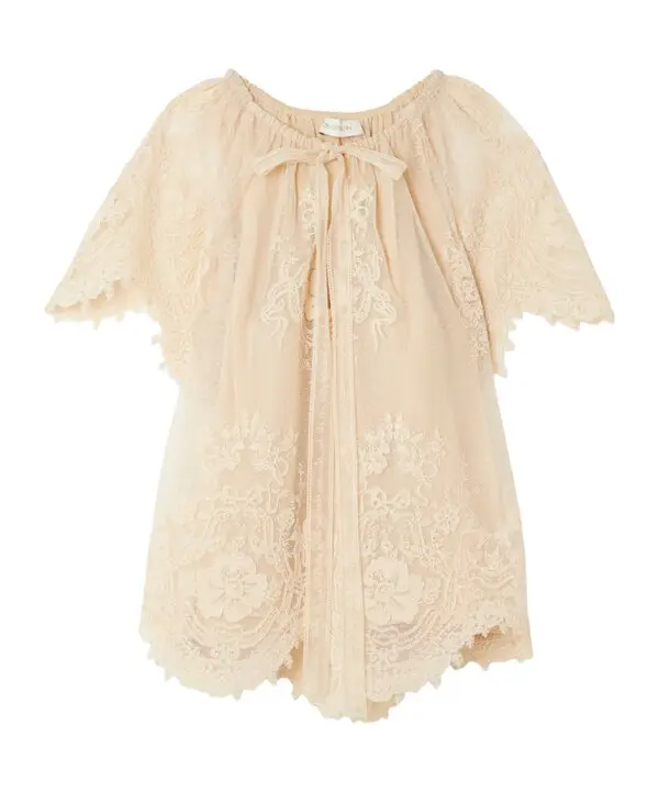 Zimmermann Luna Lace Blouse - Cream