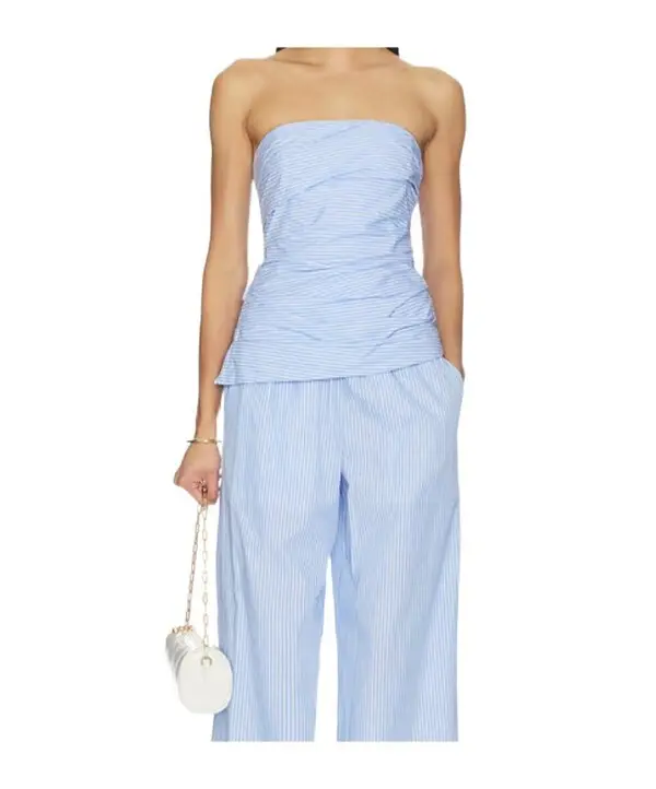 Simkhai Emerson Ruched Strapless Bustier Top