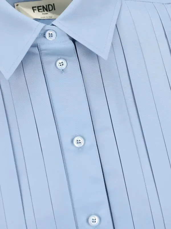 Fendi Sleeveless Pleated Shirt - Light Blue