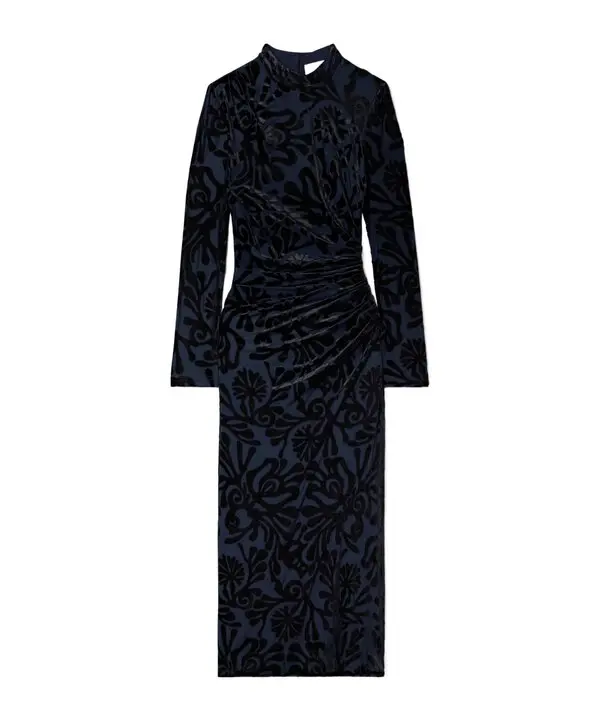 Sea Alia Devoré-velvet Midi Dress - Black