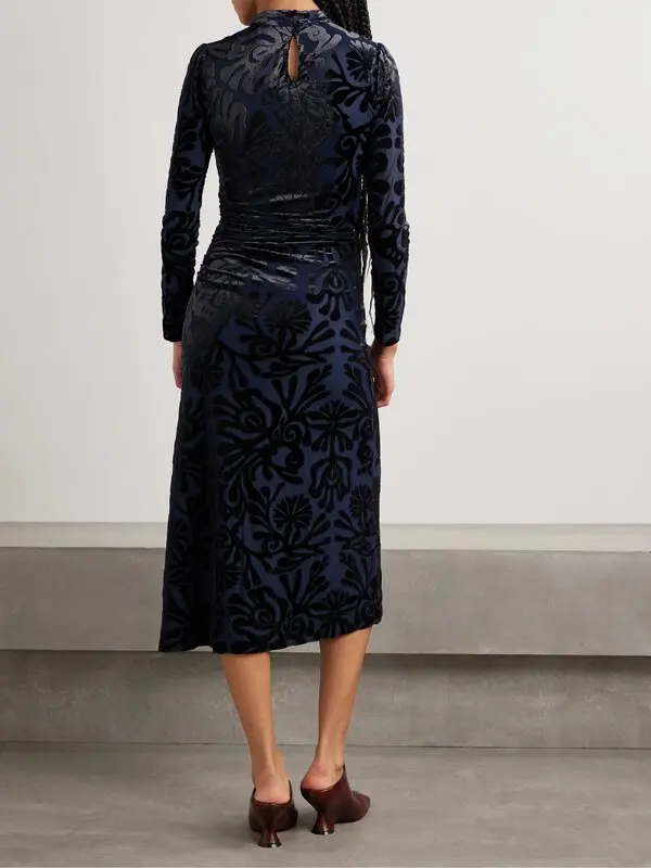 Sea Alia Devoré-velvet Midi Dress - Black