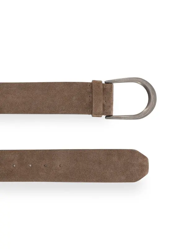 Brunello Cucinelli Suede Buckle Belt - Brown