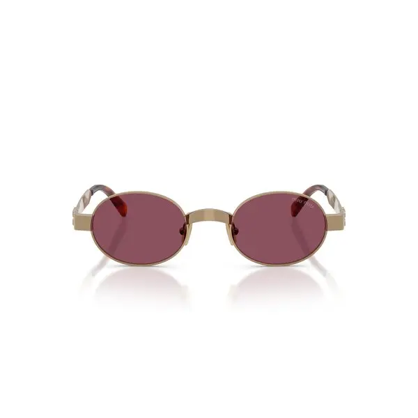 Miu Miu Oval Frame Sunglasses - Red