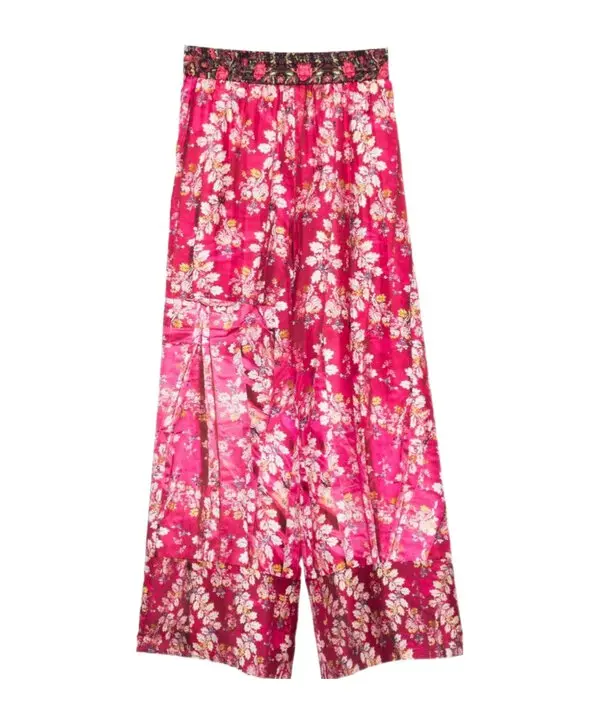 PIERRE-LOUIS MASCIA Flora-print Palazzo Pants - Pink