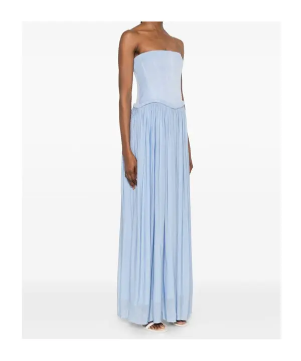 Simkhai Strapless Maxi Dress With Corset Detailing - Blue
