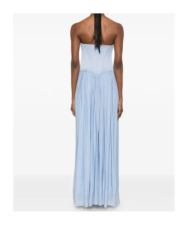 Simkhai Strapless Maxi Dress With Corset Detailing - Blue