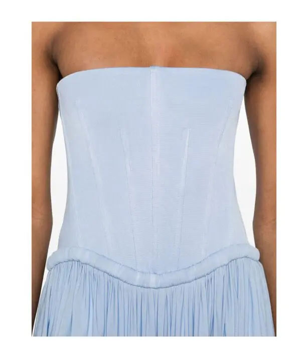 Simkhai Strapless Maxi Dress With Corset Detailing - Blue
