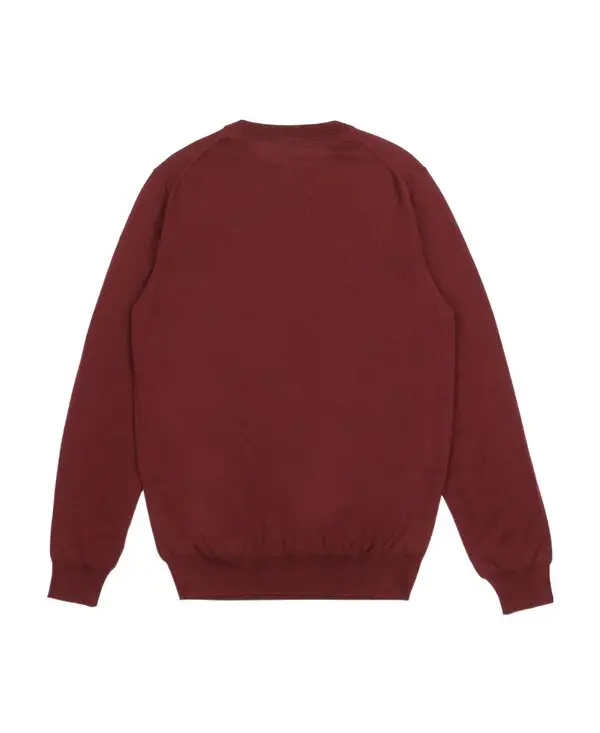 FERRAGAMO Burgundy Round Neck Sweater - Red