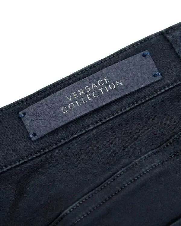 Versace Logo Straight Leg Jeans - Black