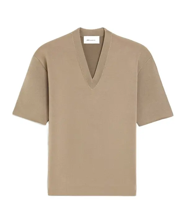 Ami Relaxed V-neck T-shirt - Taupe