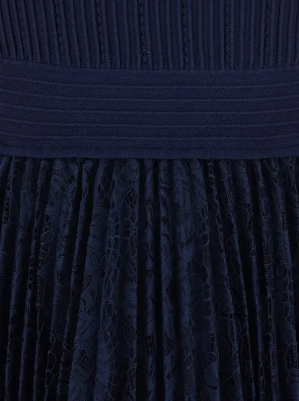 Simkhai Ribbed Lace Skater Dress