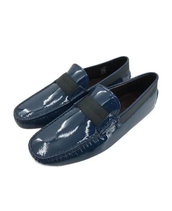 TOD'S Patent Leather Loafers With Elastic Detailing