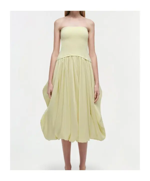 Simkhai Strapless Balloon-skirt Midi Dress - Sunglow