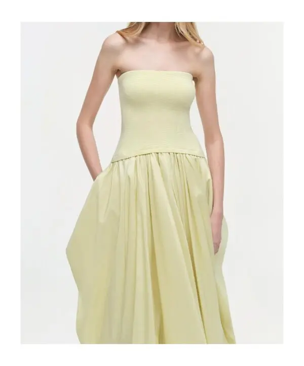 Simkhai Strapless Balloon-skirt Midi Dress - Sunglow