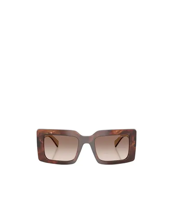 Prada Square Frame Sunglasses With Branded Logo - Brown