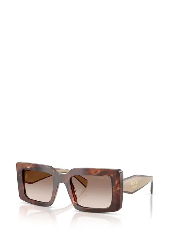 Prada Square Frame Sunglasses With Branded Logo - Brown