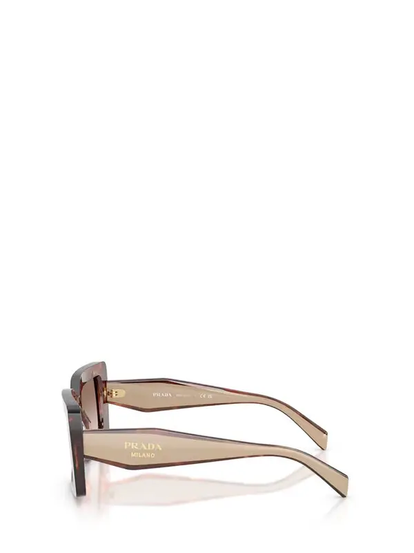 Prada Square Frame Sunglasses With Branded Logo - Brown