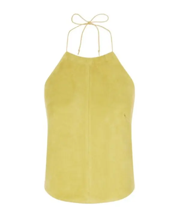 Stouls Suede Halterneck Top - Yellow