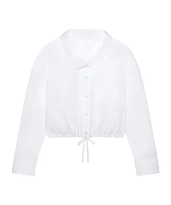 Givenchy Cropped Poplin Shirt With Embroidered Signature - White