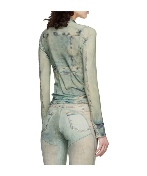 KNWLS Halcyon Trompe-l'œil Printed Fitted Top - Gray