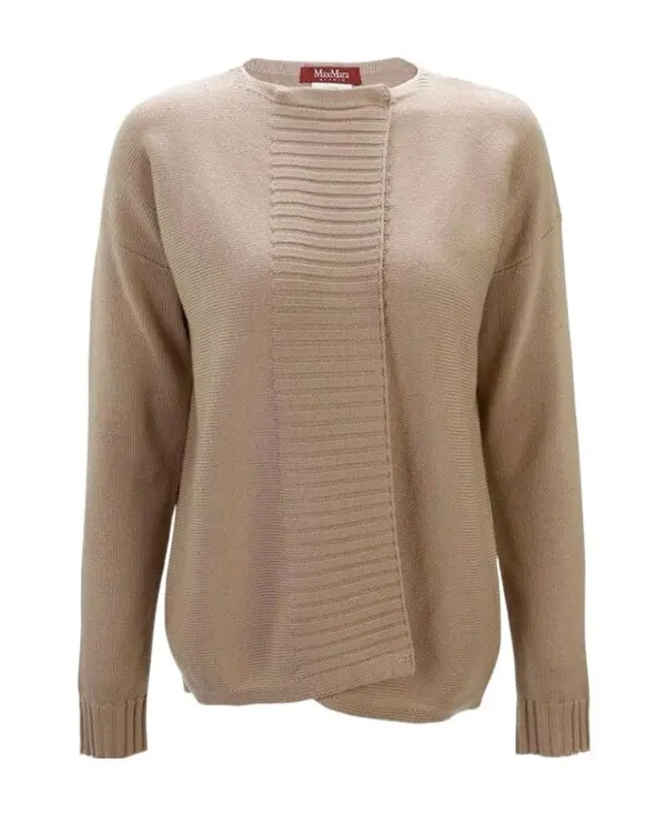 Max Mara Round Neck Knitted Cardigan - Brown
