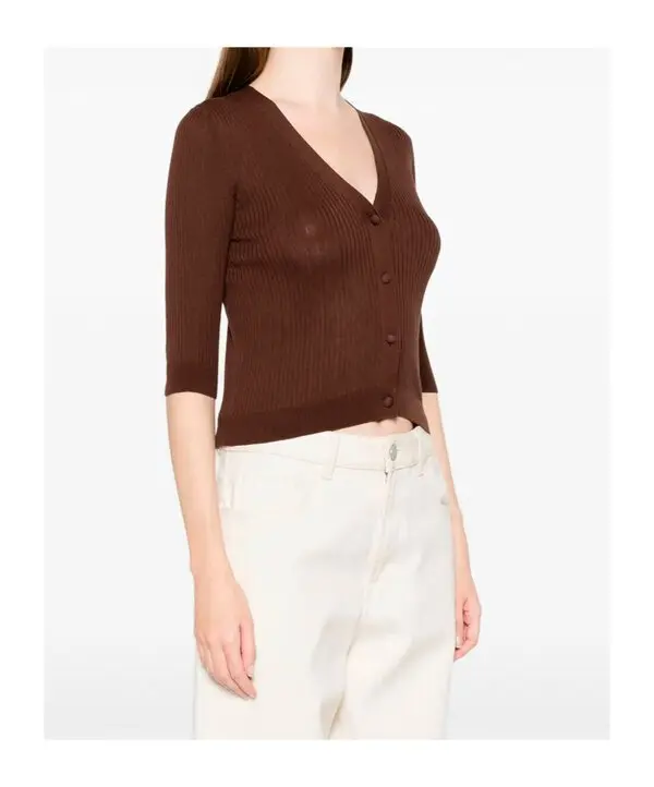 TWINSET Ribbed V-neck Cardigan