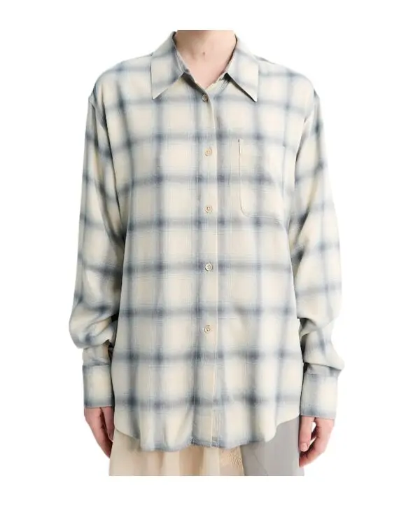 Our Legacy Long-sleeve Checked Shirt - White