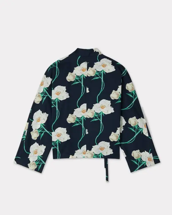 Kenzo Floral Print Kimono Wrap Jacket